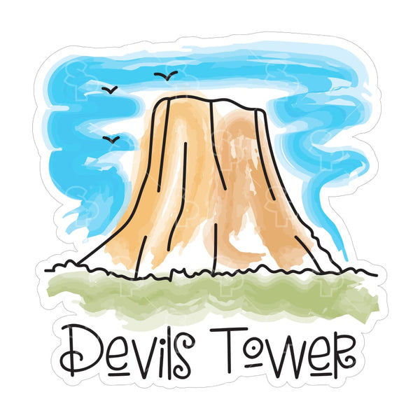 Sticker Pack | 9085 - Watercolor Lines - Devils Tower