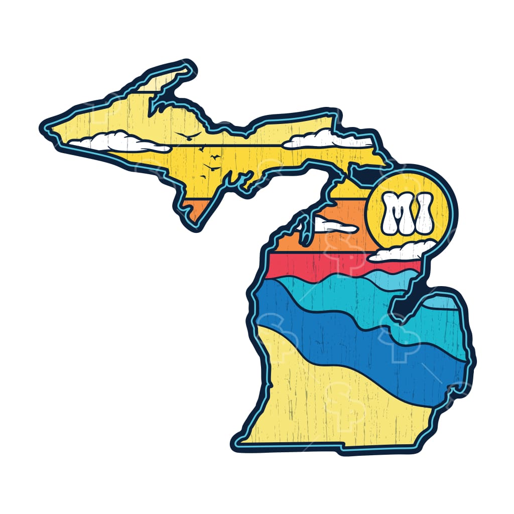 Sticker Pack | 9485 - Gradient Colors - Michigan
