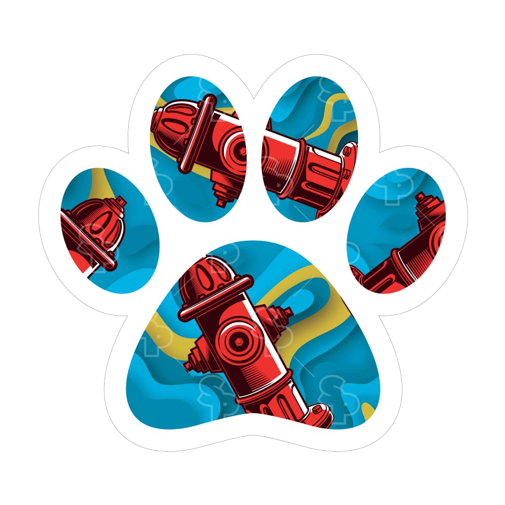 Sticker Pack | 9844 - Dog Paw - Fire Hydrants