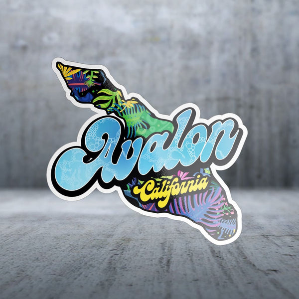 Sticker Pack | 12608 - Catalina Island Outline - Avalon Vegetation