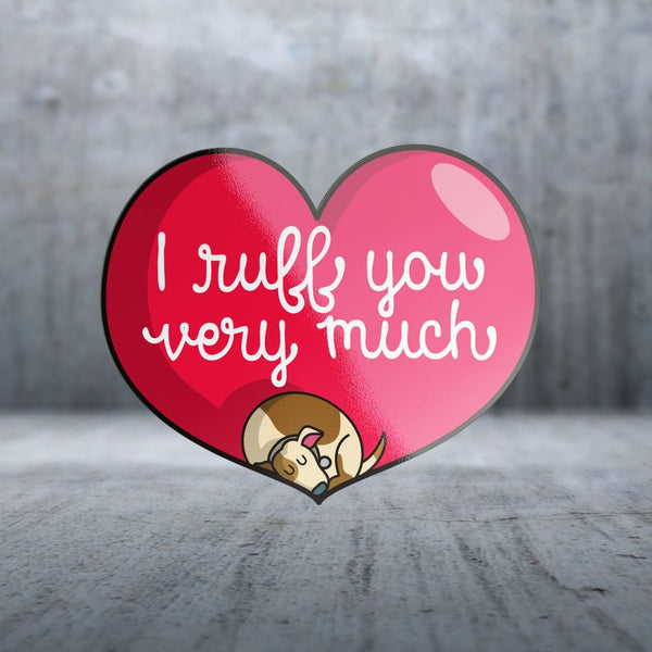 Sticker Pack | 12829 - Dog Sayings - Ruff Love Heart